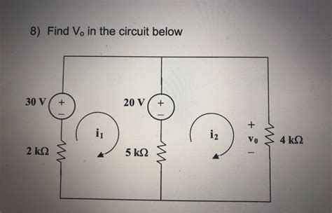 Solved Find V In The Circuit Below V V Chegg Com