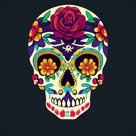 Premium Photo A Colourful Traditional Calavera Sugar Skull Decorated