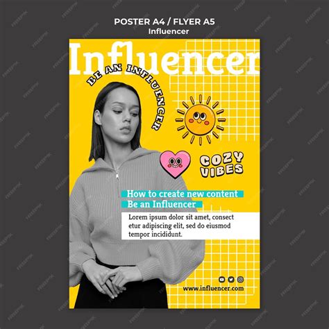 인플 루 언서 라이프 스타일 포스터 템플릿 무료 Psd 파일