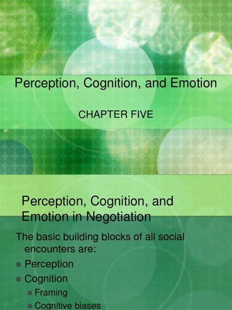 Chapter 5 Perception Cognition And Emotion Pdf Negotiation Perception