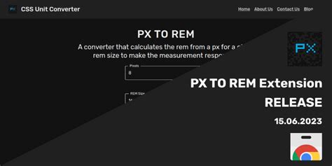 Px To Rem Chrome Extension Release Css Unit Converter