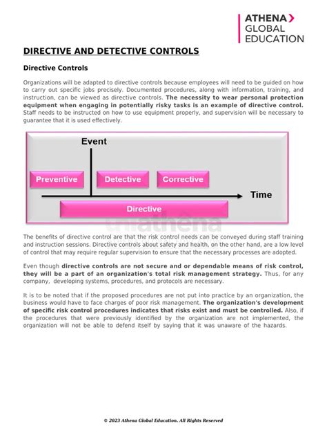 Directive And Detective Controls Pdf Risk Occupational Safety And