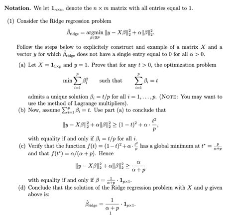Notation We Let 1nxm Denote The N X M Matrix With