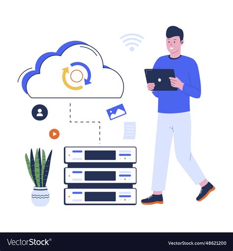 Cloud Sync Concept Royalty Free Vector Image VectorStock