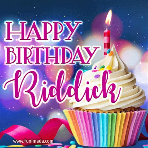 Happy Birthday Riddick Vibrant Cupcake  Download On