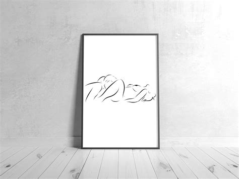 Erotic Line Art Minimalist Abstract Couple Making Love Oral Etsy