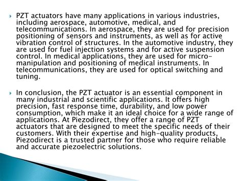 ppt pzt actuators the key to accurate and reliable control powerpoint