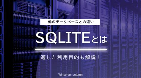 Sqliteとは？他のデータベースとの違い、適した利用目的も解説！ Winserverのススメ