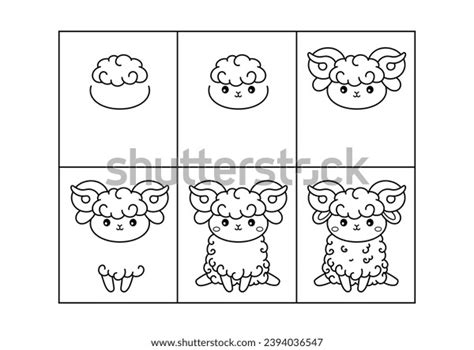 Ram Step By Step Drawing Coloring Stock Vector Royalty Free Shutterstock