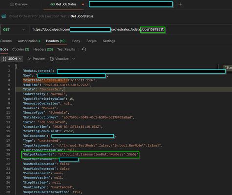 input output arguments not in orchestrator api response orchestrator