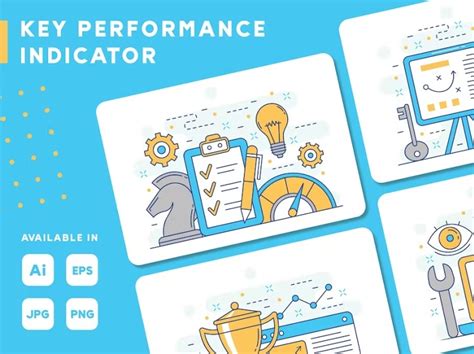 key performance indicator concept web illustrations set by steisi vogli