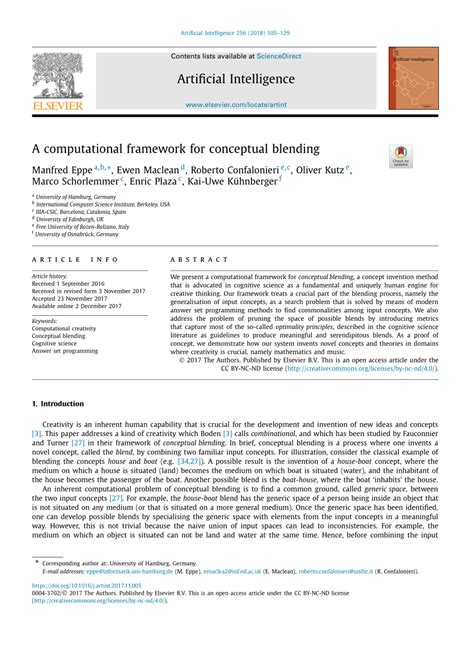 pdf a computational framework for conceptual blending