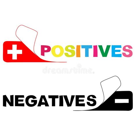 Positief Negatief Vector Illustratie Illustration Of Afzet