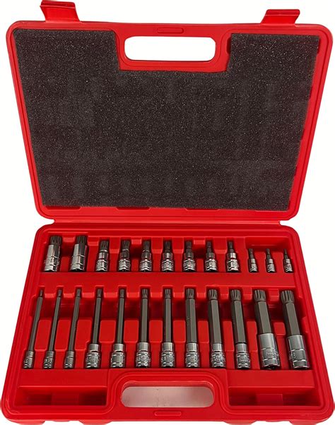 Jandr Quality Tools 20pc Xzn 12 Point Mm Triple Square Spline Bit Socket Set Tamper