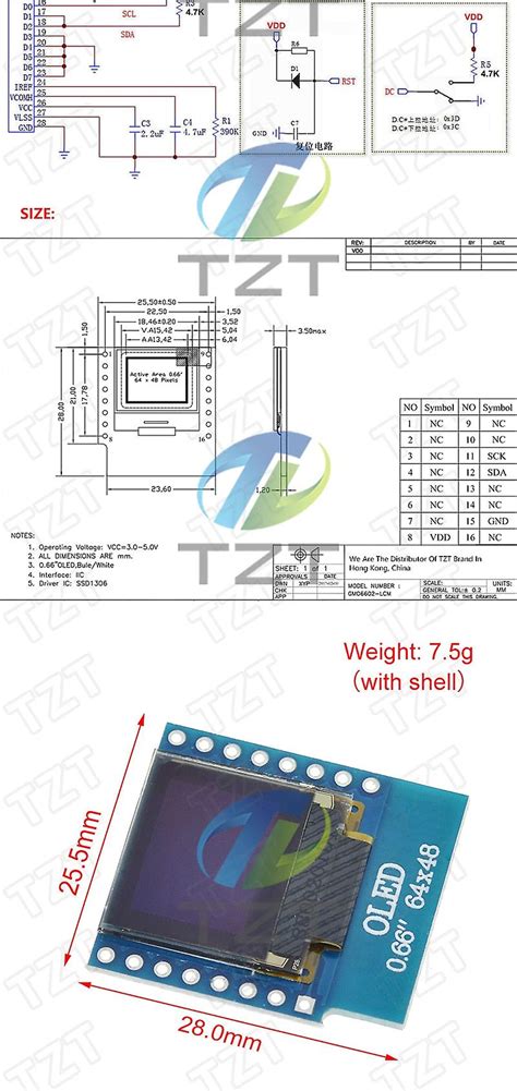 0 66 inch 64x48 iic i2c oled display module ssd1306 shield lcd screen
