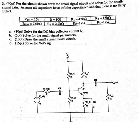 solved for the circuit shown draw the small signal circuit