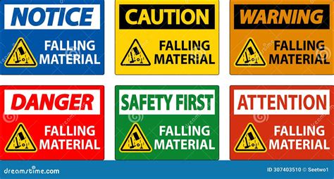 Caution Sign Falling Material Stock Vector Illustration Of Equipment