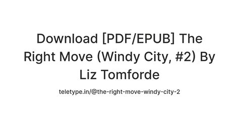Download Pdfepub The Right Move Windy City 2 By Liz Tomforde — Teletype