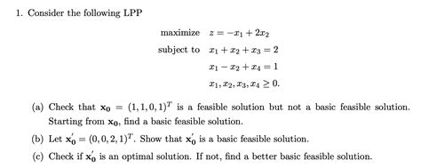 Solved 1 Consider The Following Lpp Maximize Subject To