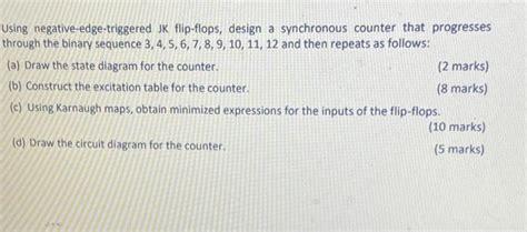 Solved Using Negative Edge Triggered JK Flip Flops Design A Chegg