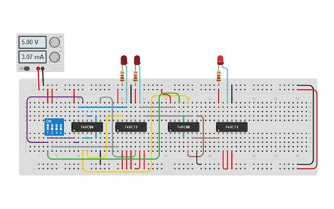 Circuit Design 3 Bit Asynchronous Updown Counter Tinkercad