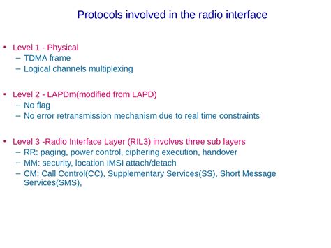 Gsm Protocol Suite Lecture 2 Mobile Computing Docsity