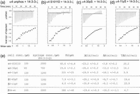 Itc Studies Of The α414 3 3 ζ Interaction A Itc Sensorgram Of