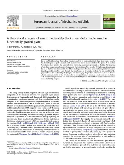 Pdf A Theoretical Analysis Of Smart Moderately Thick Shear Deformable