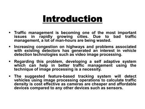 Traffic Jam Detection Using Image Processing Pptx
