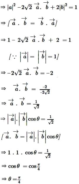 if vector a and b are unit vectors then what is the angle between