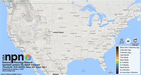 Spotted Lanternfly Forecast Usa National Phenology Network