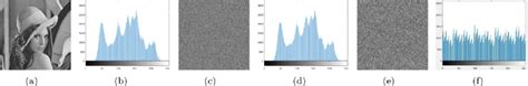 The Histogram Of The Image After Permutation A C And E Are The Download Scientific