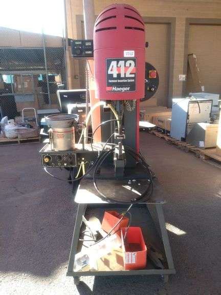 412 Fastener Insertion System Manuafactured Haeger Modular Autofeed System On Metal Cart