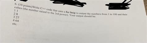 Solved 6 10 Points Write C Code That Uses A For Loop