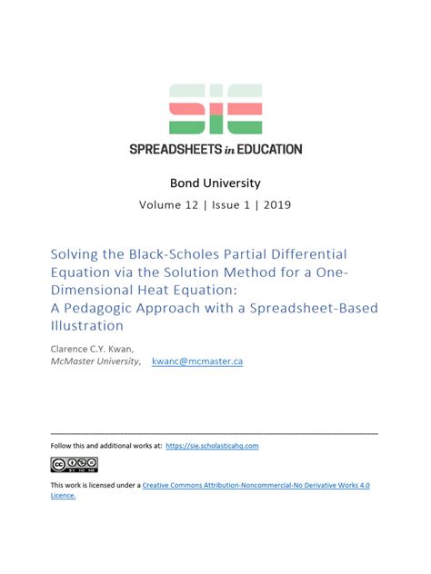solving the black scholes partial differential equation via the