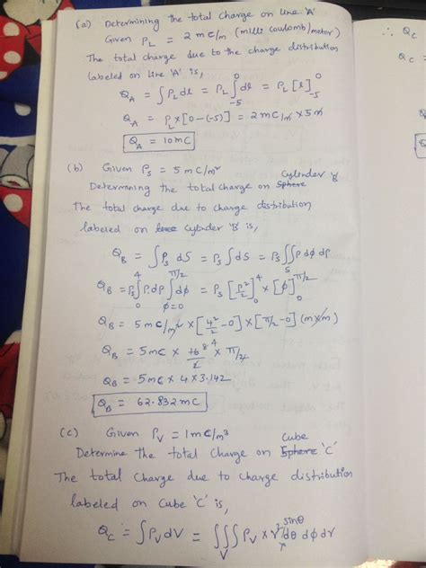 Solved Calculate The Total Charge Due To The Charge Distributions Labeled 1 Answer