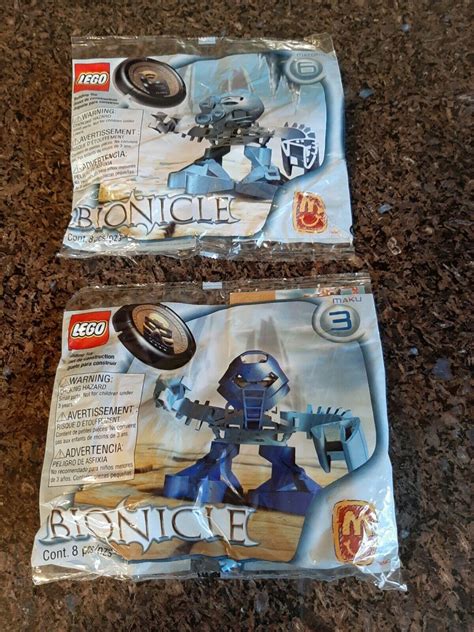 Vintage 2001 Mcdonalds Happy Meal Lego Bionicle Maku 3 Matoro 6