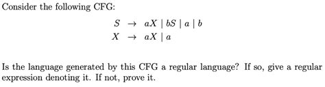 Solved Consider The Following Cfg Is The Language Generated