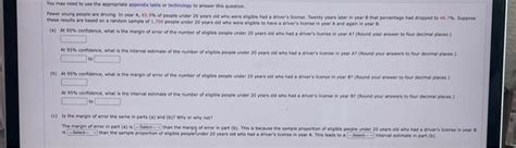 Solved You Mur Nesd To Vie The Apprepriate Appendic Table Er