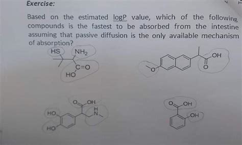 Solved Exercise Based On The Estimated Logp Value Which Of