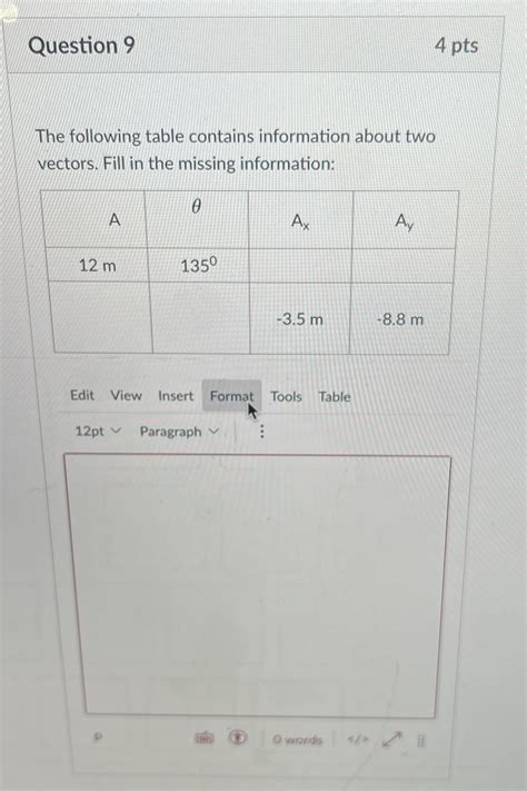 Solved Question 9the Following Table Contains Information