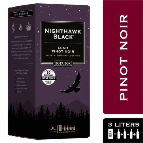 Bota Box Nighthawk Black Lush Pinot Noir Red Wine 3 Liter Fresh By Brookshires