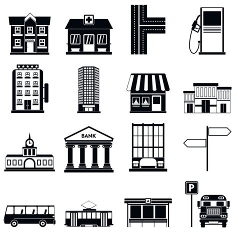 Infrastructure Set Icons Vector Art At Vecteezy