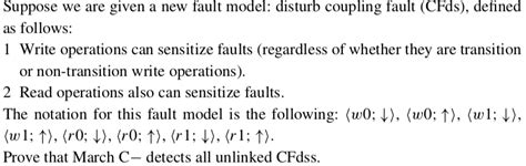 Suppose We Are Given A New Fault Model Disturb