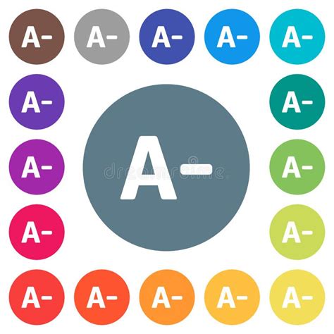 Decrease Font Size Flat White Icons On Round Color Backgrounds Stock Vector Illustration Of