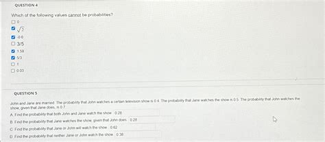 solved question 4which of the following values cannot be