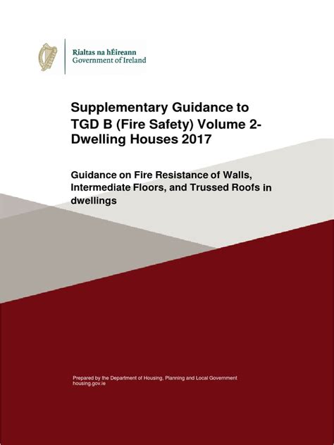Supplementary Guidance Tgd B Fire Safety Vol 2 Dwelling Houses 2017 Pdf