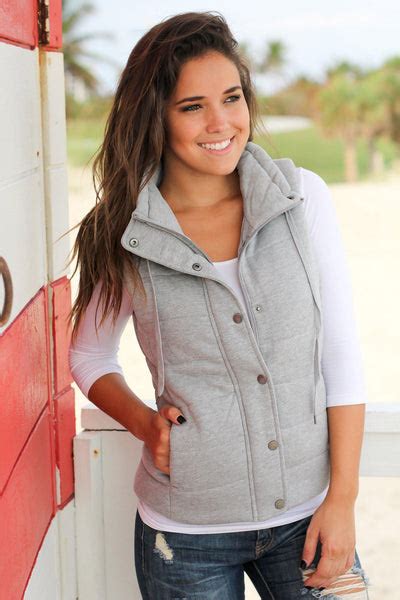Heather Gray Quilted Vest Cute Vests Saved By The Dress