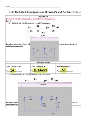 EEE202 Lab1 - Lab Report - Circuits I - EEE 202 Lab 1 Report Form Name: Brian Walters______ ASU ...