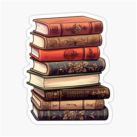 Vintage Book Stack Sticker For Sale By Mateusz Majcherek Redbubble